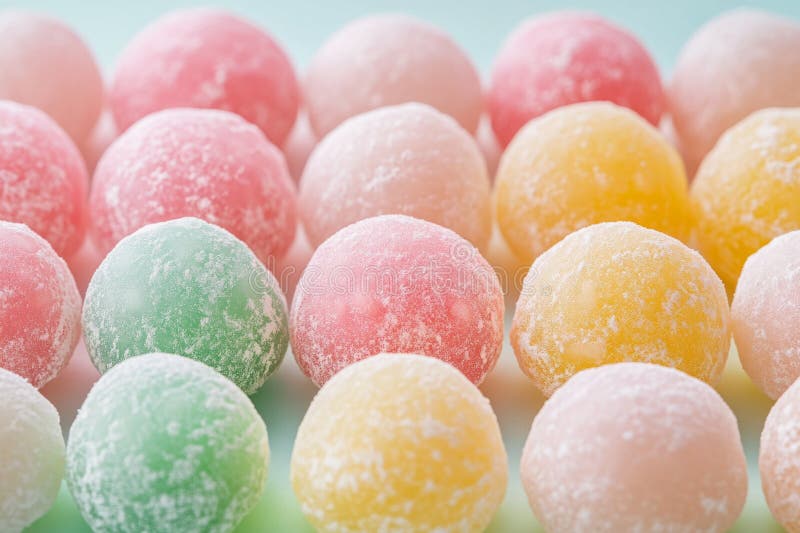 Close-up of Colorful Round Candies Coated in Sugar, Creating a Visually ...