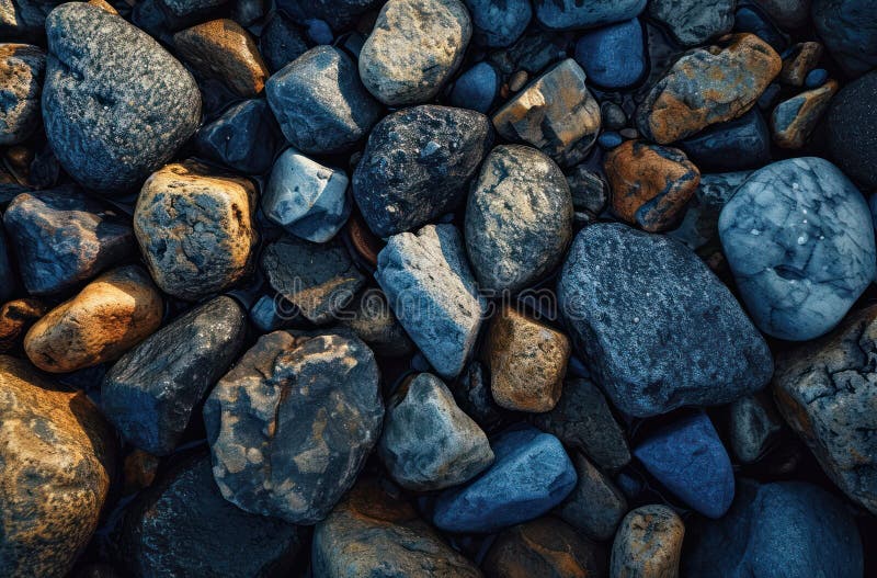 Close-up of Colorful Smooth River Rocks Stock Illustration ...