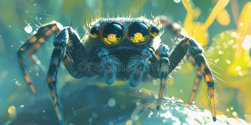 Colorful spider close-up stock photo. Image of striped - 109562206
