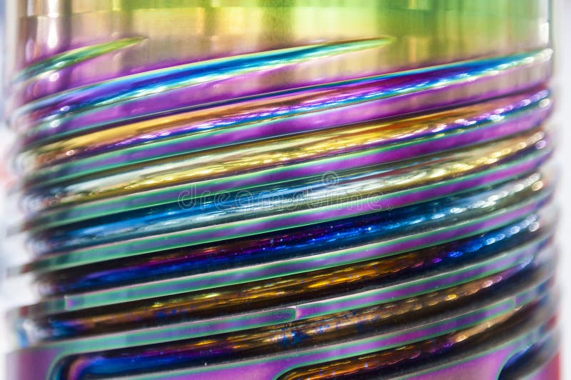 Close Up of the Colorful of Spiral Thread Rod Stock Photo - Image of ...
