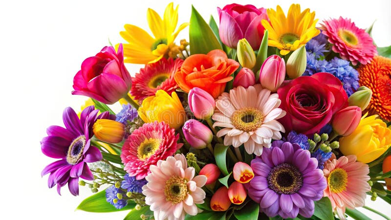Spring Splendor: Close-Up of a Colorful Flower Bouquet - Generative AI ...
