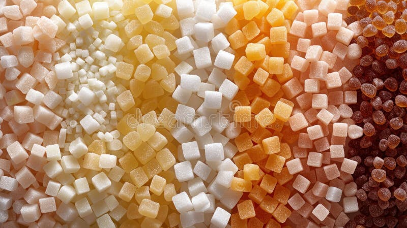 Close-up of Colorful Sugar Cubes Arranged in Rows, Creating a Vibrant ...