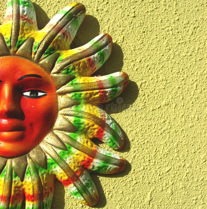 Terra cotta sun face stock image. Image of isolated, sculpture - 7363551