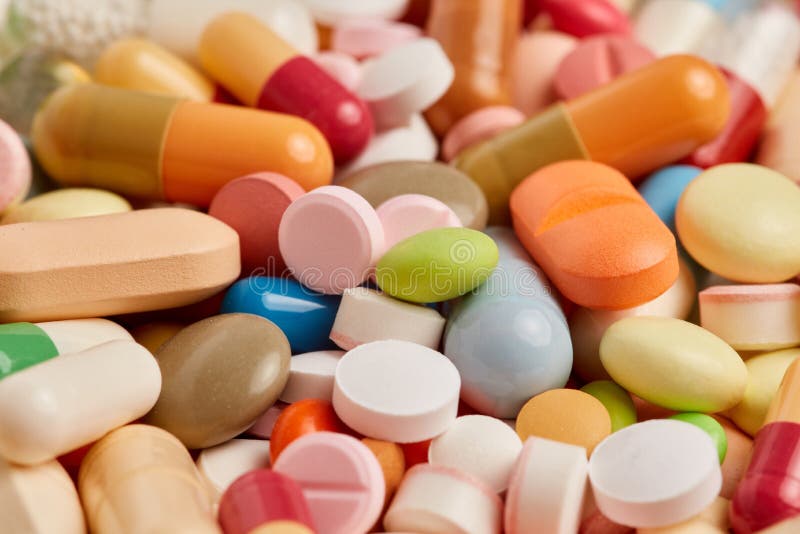 Close Up of Colorful Tablets and Medication Stock Image - Image of ...