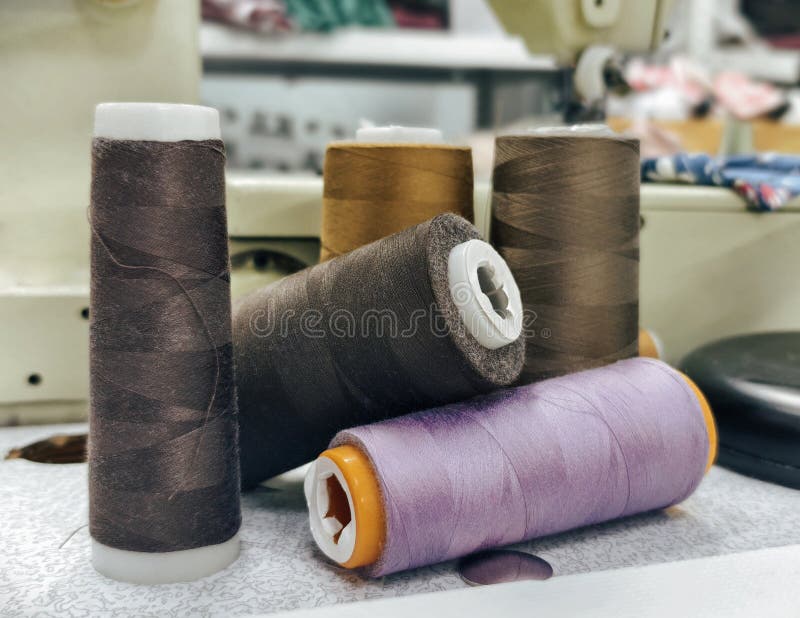 Thread Spools in Box Container Stock Photo - Image of hobby, clothing ...
