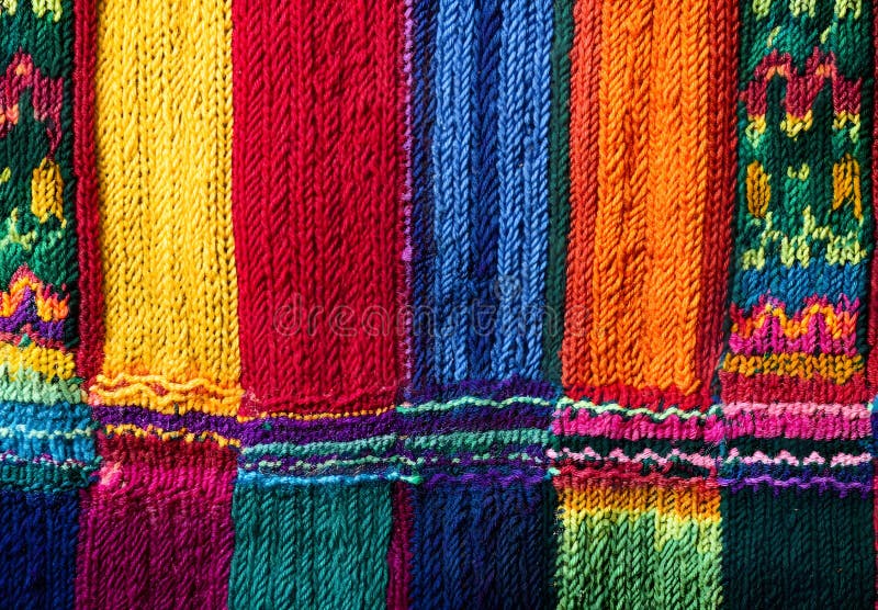 Vibrant Peruvian Textile Pattern Close-Up Stock Illustration ...