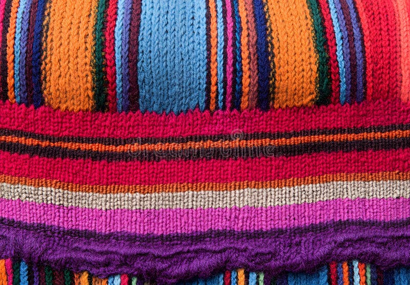 Vibrant Peruvian Textile Pattern with Stripes Stock Illustration ...