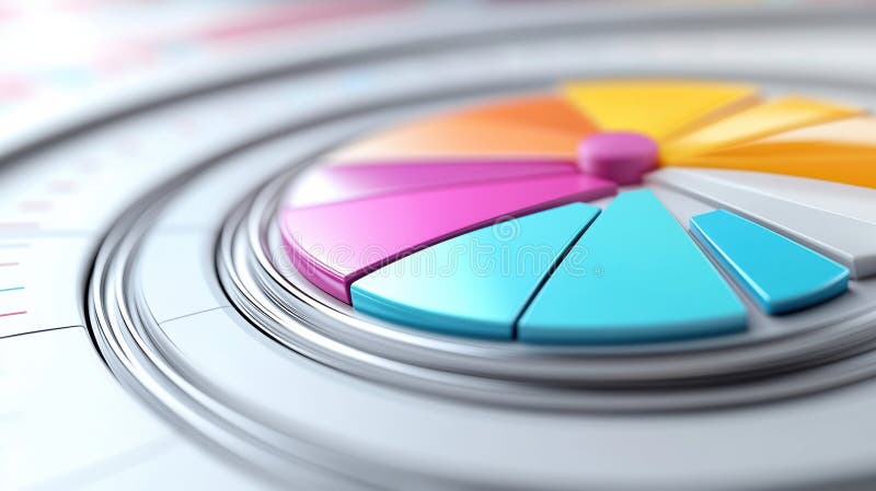 A Close Up of a Colorful Wheel with Different Colored Spokes, AI Stock ...
