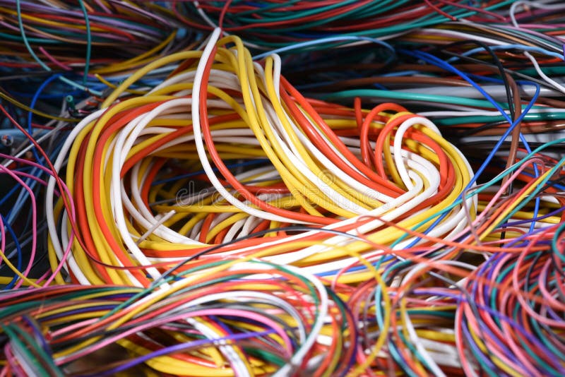 Close-up Of A Bunch Of Colorful Wires Stock Image - Image of garage ...
