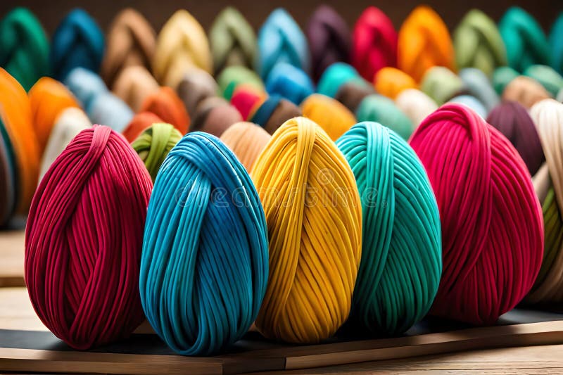 Close Up of Colorful Wool. Generative AI Stock Illustration ...
