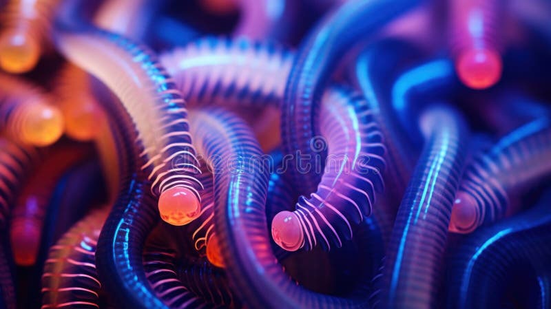 A Close Up of Colorful Worms, AI Stock Illustration - Illustration of ...