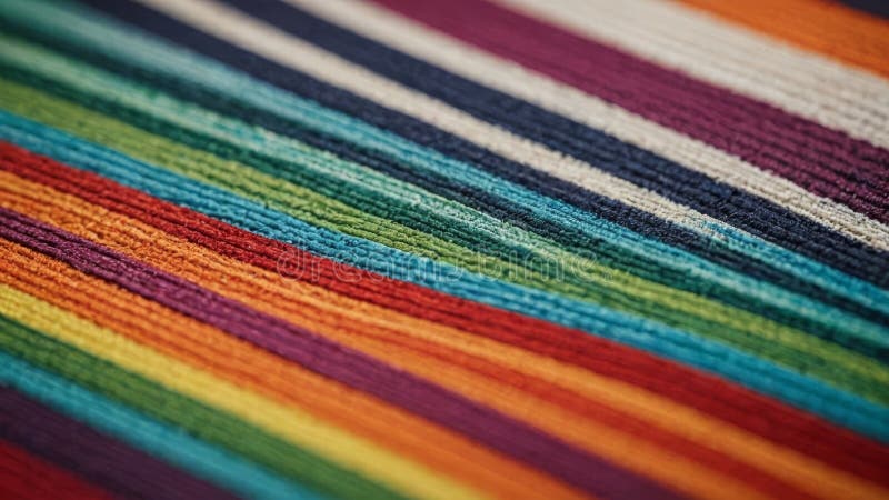 Close-up of Colorful Woven Textile Stripes, Highlighting Texture and ...