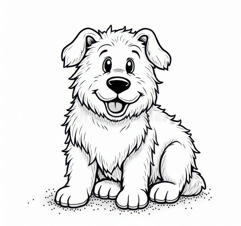 Close Up Coloring Sheet of a Dog Stock Illustration - Illustration of ...