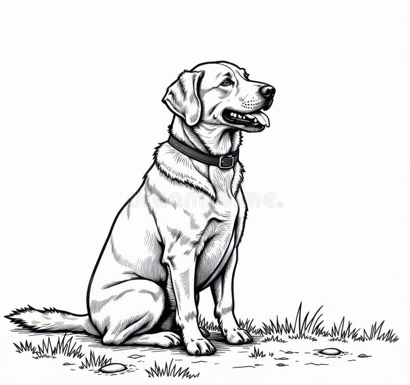 Close Up Coloring Sheet of a Dog Stock Illustration - Illustration of ...