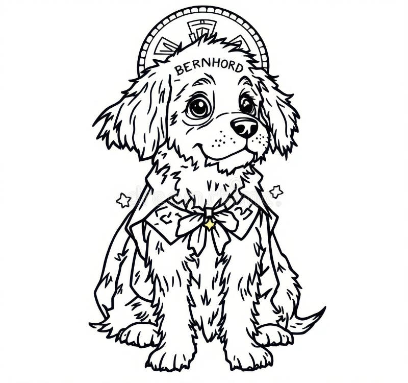 Close Up Coloring Sheet of a Dog Stock Illustration - Illustration of ...