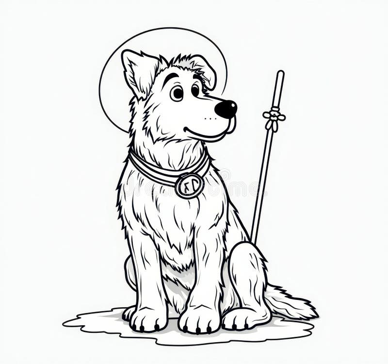 Close Up Coloring Sheet of a Dog Stock Illustration - Illustration of ...