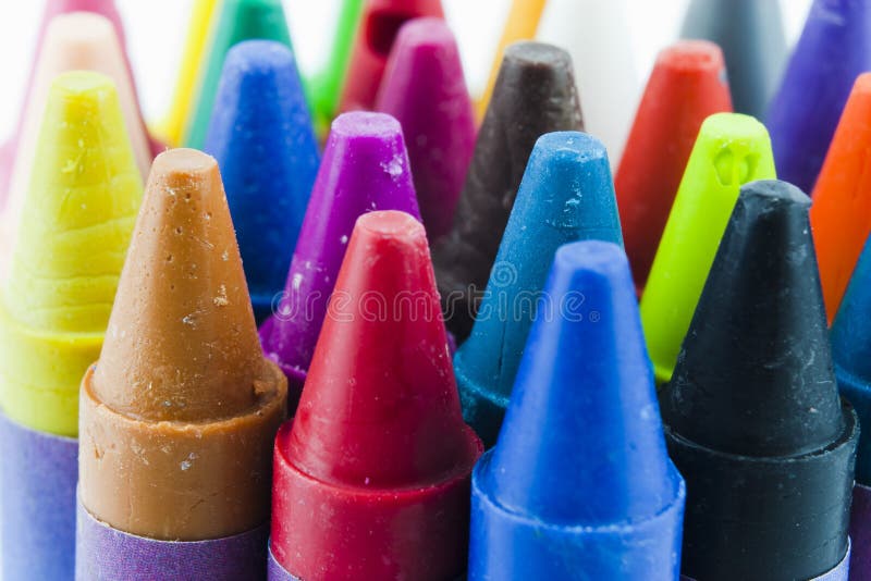 Close Up of Coloured Crayons Stock Photo - Image of white, draw: 54407552