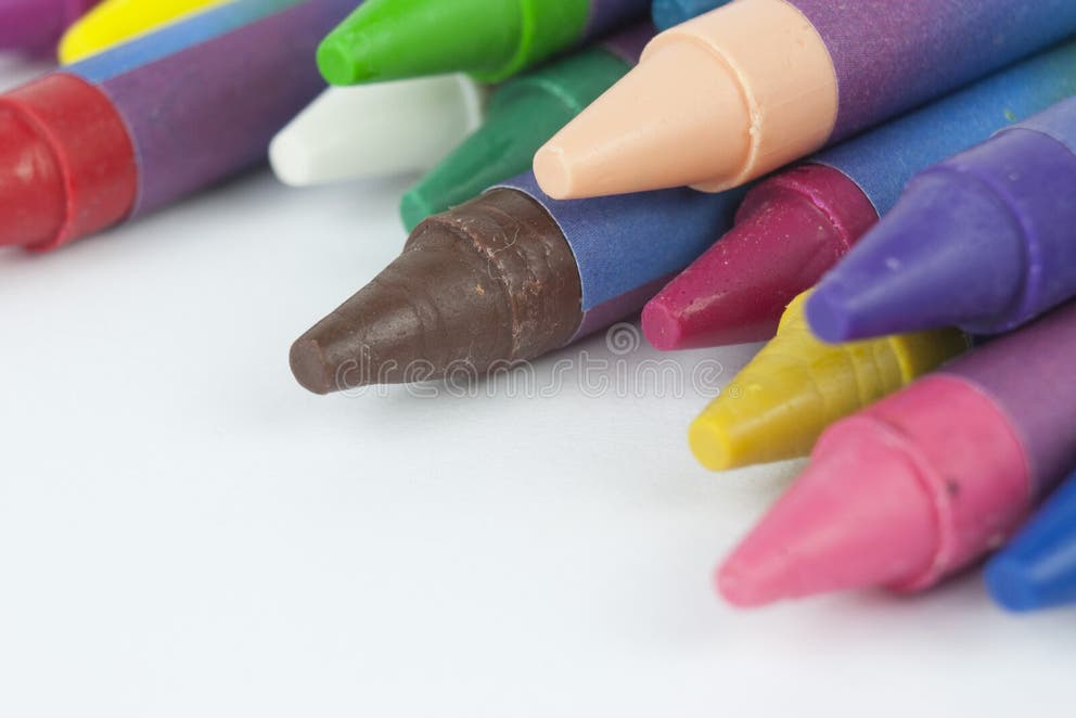 Close Up of Coloured Crayons Stock Photo - Image of white, multi: 54412386