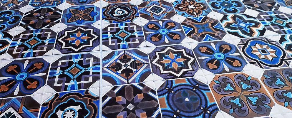 Beautiful Mixed Patterned Ceramic Tiles. Stock Image - Image of surface ...