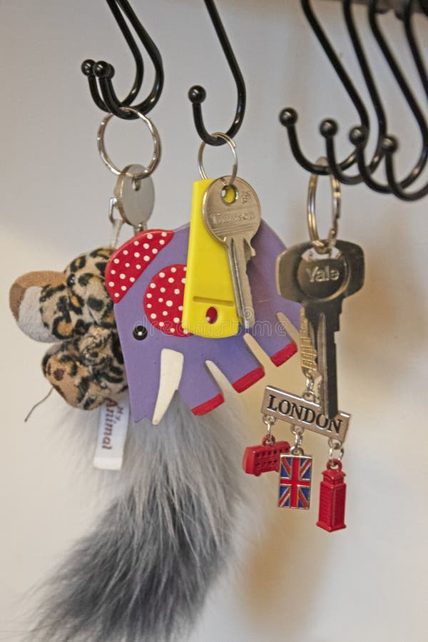 Close-up of Colourful Key Rack Stock Photo - Image of hook, colours ...