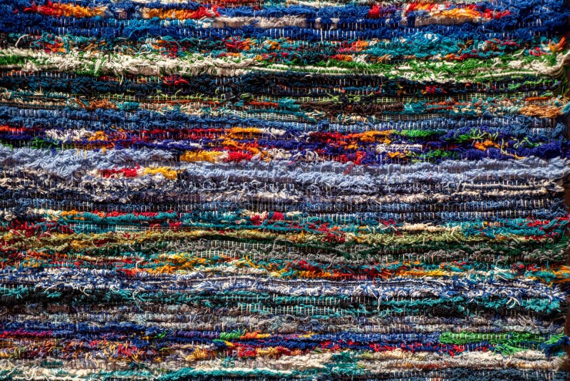 Close Up of a Colourful Striped Rug Stock Image - Image of textile ...