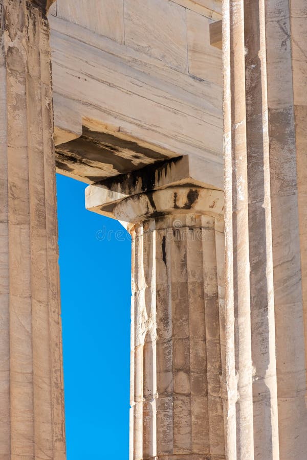 Close Up of a Column of the Parthenon, Athens Greece Stock Photo ...