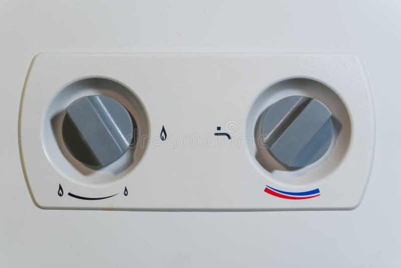 Close-up of the Combi Gas Boiler Control Panel – Temperature Control ...