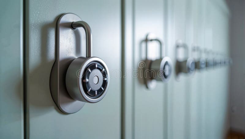 Close-up of Combination Locks on School Lockers, Secure Mood, School ...