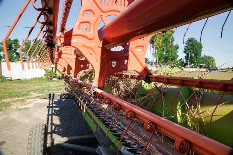 Close Up of Combine Harvester Header Stock Photo - Image of growth ...