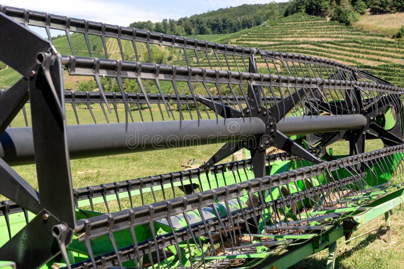 Close Up Combine Header for Harvest Stock Photo - Image of landscape ...