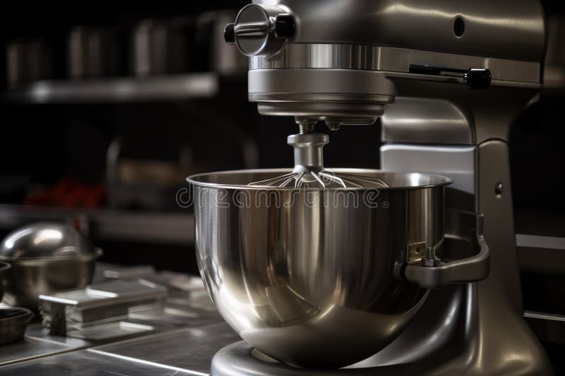 Close-up of Commercial Mixer and Processor, with Mixing Paddle in ...