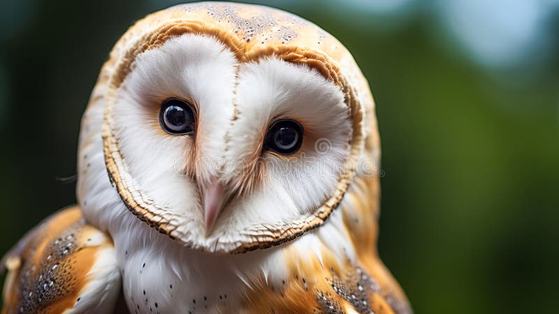 Close Up of a Common Barn Owl Stock Illustration - Illustration of bird ...