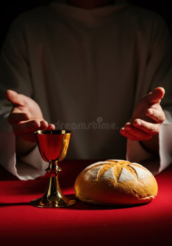 Close-up of Communion Elements Being Offered or Received Stock ...