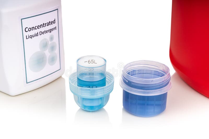 Close-up Comparison of Regular and Concentrated Laundry Liquid ...