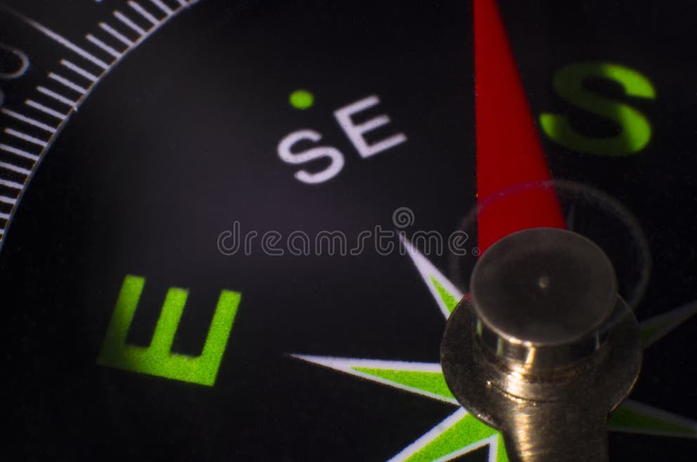 Close-up of a compass dial stock image. Image of east - 309927861