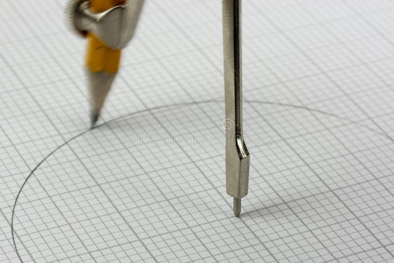 Close Up of a Compass on Graph Paper Stock Photo - Image of education ...