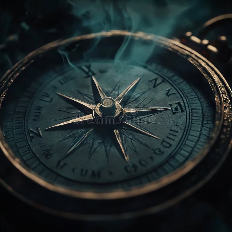 A Close Up of a Compass with Smoke Coming Out of it Stock Image - Image ...