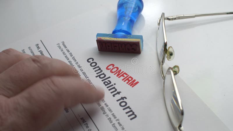 Complaint form confirm stock footage. Video of form - 169407196