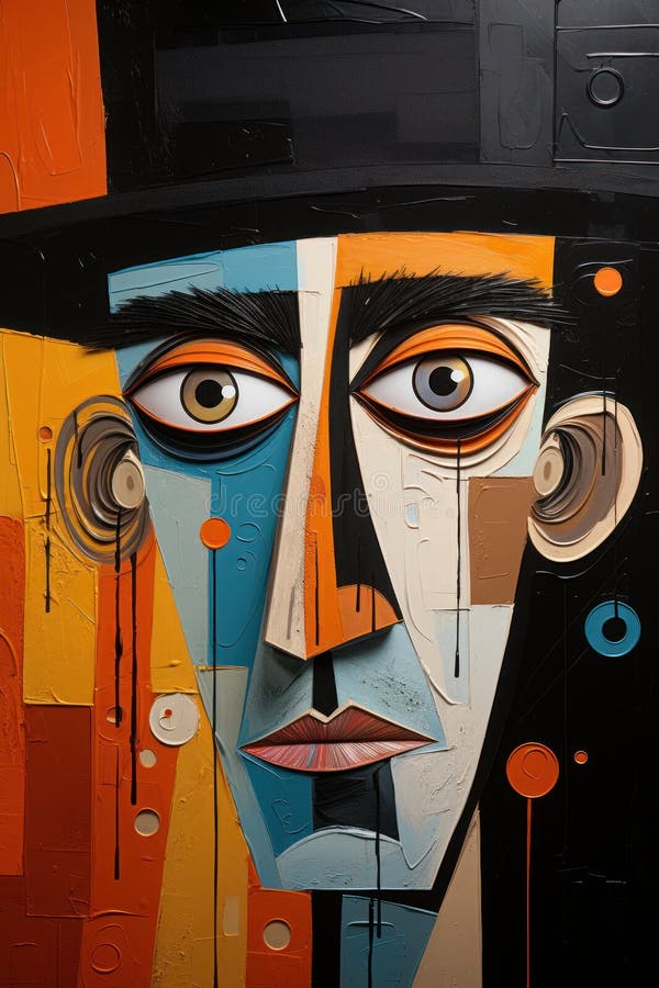 Close-Up of Complex Abstract Painting AI Generated Stock Illustration ...