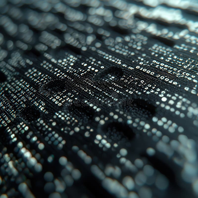 Abstract Binary Data Visualization in Black and White Stock Photo ...