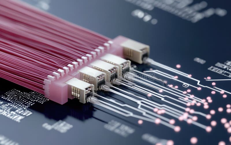 Close-up of a Complex Circuit Board Featuring Multiple Connections and ...