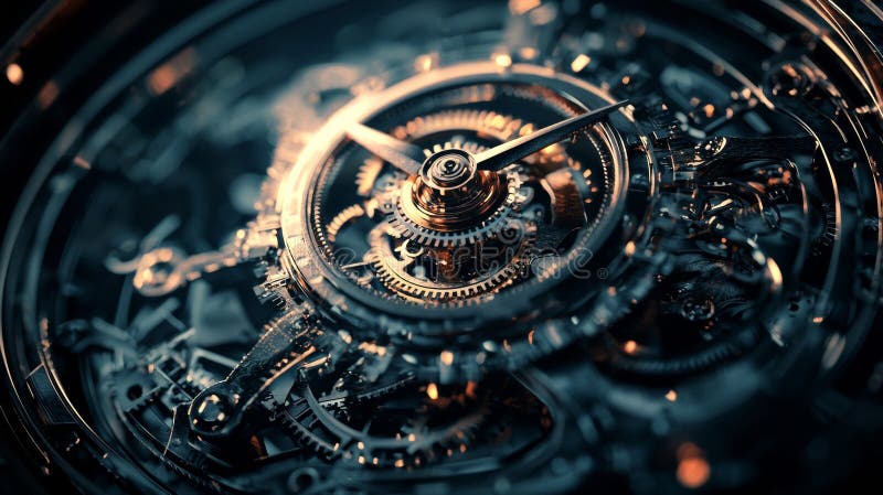 Close-up of Complex Clockwork Gears in a Mechanical Watch Stock Image ...