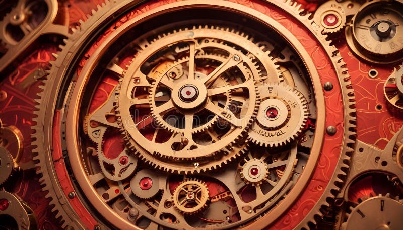 Close-up of a Complex Clockwork Mechanism with Intricate Gears, Springs ...