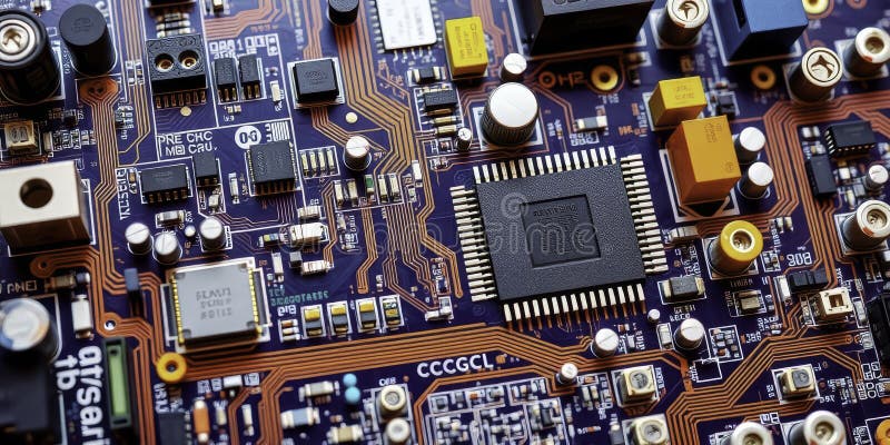 Close Up of Complex Computer Circuit Board with Various Components ...