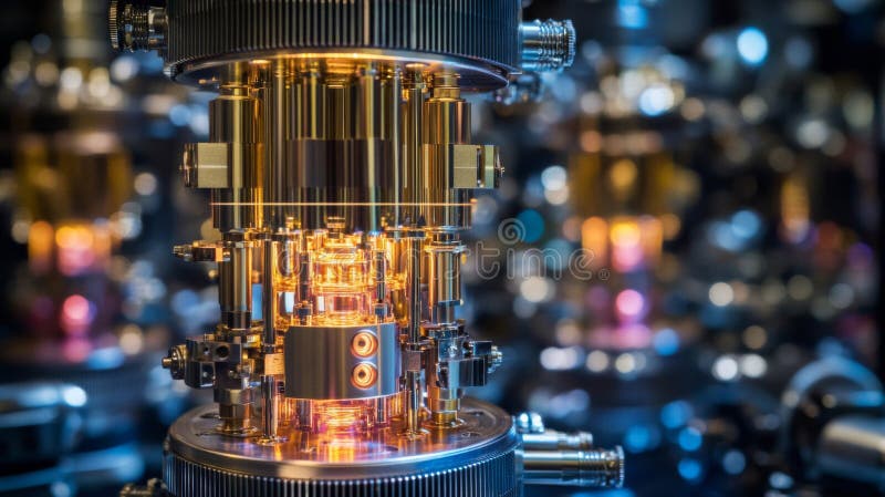 Close-up of a Complex Illuminated Scientific Microscope Stock ...