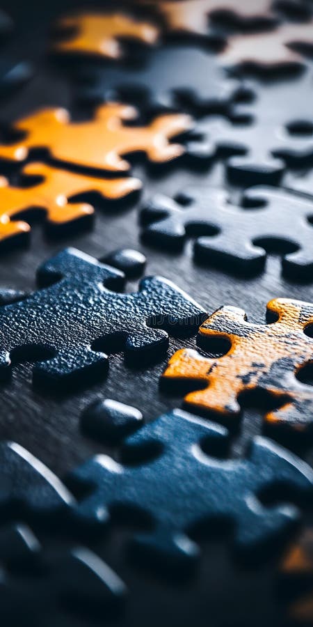 Close-up of a Complex Jigsaw Puzzle Stock Illustration - Illustration ...