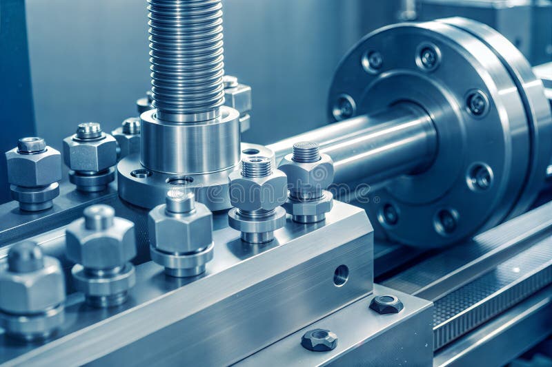 Close-up of Precision Metalwork Components in a Machine Stock ...