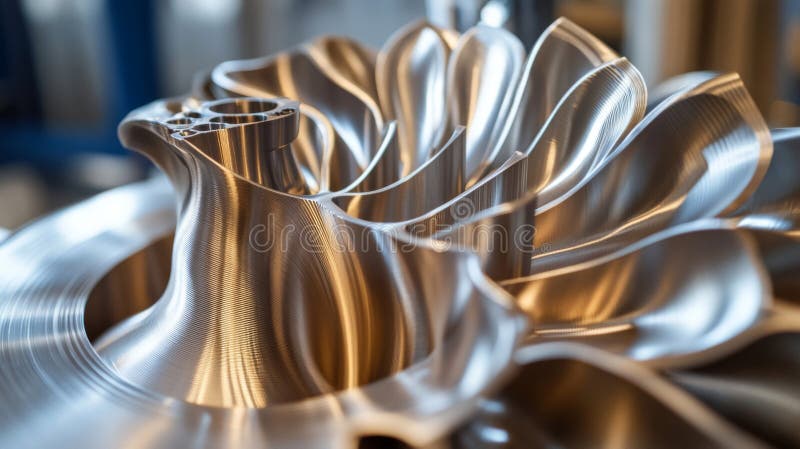Close-up of a Complex Metal Turbine Component Stock Illustration ...