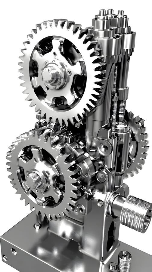Close-up of a Complex Metallic Gear System Stock Photo - Image of ...