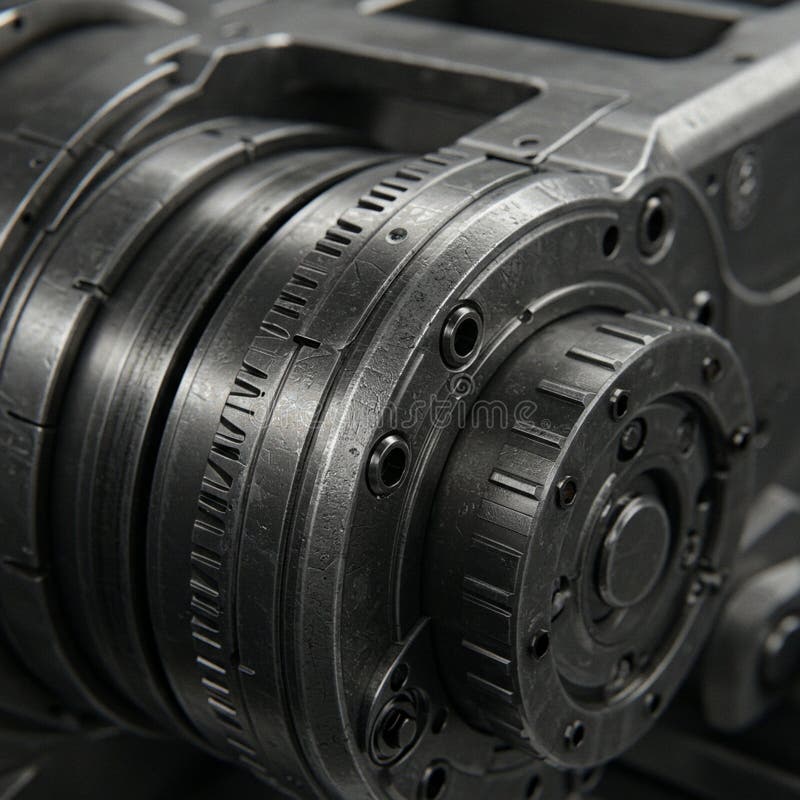 Close-up of a Complex, Metallic Mechanical Component, Featuring ...